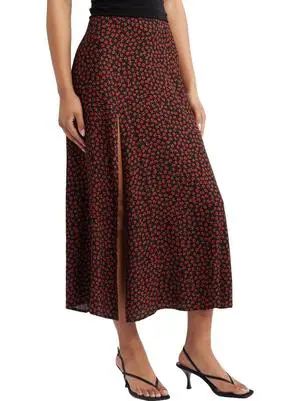 REFORMATION Zoe Side Slit Midi Skirt - Rowan
