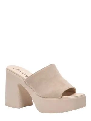 Free People Zoe Platform Slide Sandal Diamon Suede