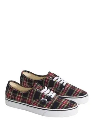 VANS Authentic Lace-Up Sneakers Plaid Navy