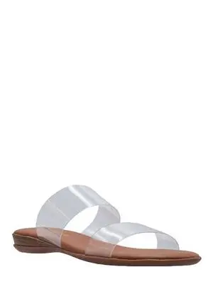 Andre Assous Narice Raffia Slide Sandal - Clear Fabric