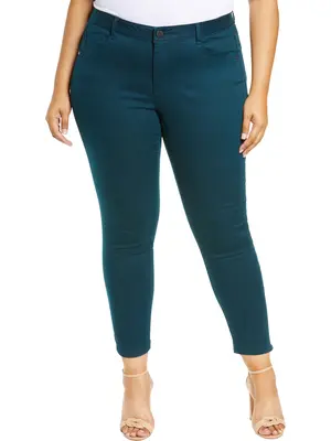 Wit & Wisdom Ab'solution High-Waist Ankle Skinny Pants Dark Teal