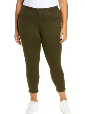 Wit & Wisdom Ab'solution High-Waist Ankle Skinny Pants Duffle Green
