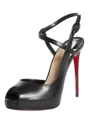 CHRISTIAN LOUBOUTIN Jenlove Peep Toe Stiletto Sandals - Black