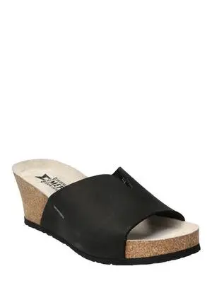 Mephisto Lisane Wedge Slide Sandal - Black