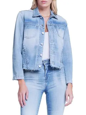 L'Agence L'AGENCE Janelle Raw Cut Slim Denim Jacket Indie