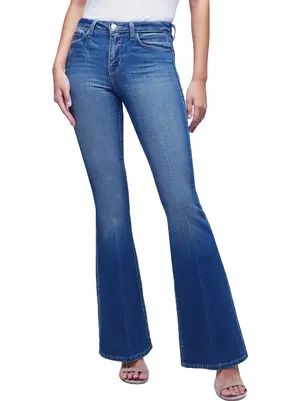L'Agence L'AGENCE Bell High-Rise Flare Jeans Dawson