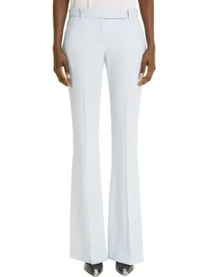 Alexander McQueen Alexander McQueen Leaf Crepe Bootcut Trousers Spring Blue
