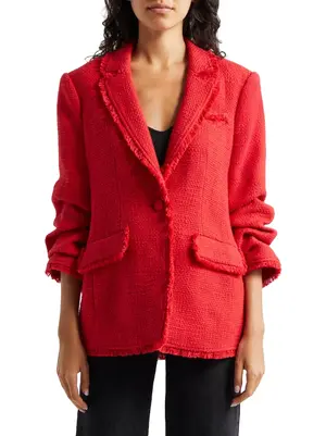 Cinq À Sept Cinq À Sept Khloe Bouclé Blazer Faded Raspberry