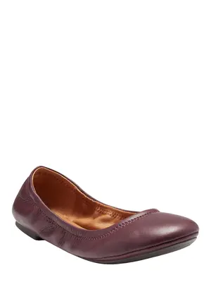 Lucky Brand Lucky Brand "Emmie" Flat Deep Mahogany Leather
