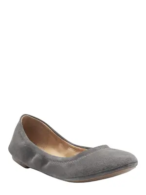 Lucky Brand Lucky Brand "Emmie" Flat Gunmetal Suede