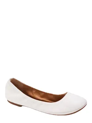 Lucky Brand Lucky Brand "Emmie" Flat White Leather