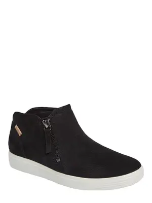 Ecco ECCO Soft 7 Mid Top Sneaker Black Leather
