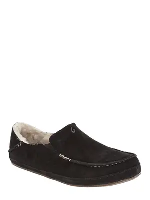 Olukai OluKai Nohea Nubuck Slipper Black Suede