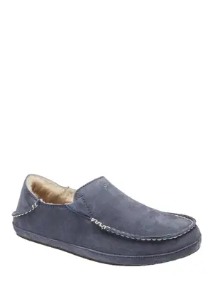 Olukai OluKai Nohea Nubuck Slipper Cloud Grey Leather