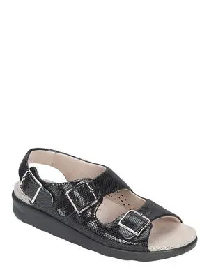 SAS Relaxed Slingback Sandal - Black Snake