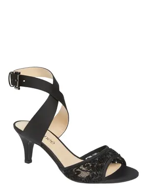 J. Reneé J. Reneé Soncino Ankle Strap Sandal Black Satin