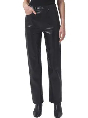 AGOLDE 90s Pinch Waist Recycled Leather Pants Shadow