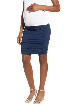 ANGEL MATERNITY Ruched Maternity Skirt - Navy