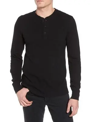 Rag & Bone Classic Slim Fit Henley - Jet Black