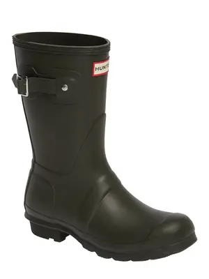Hunter Hunter Original Short Waterproof Rain Boots Dark Olive