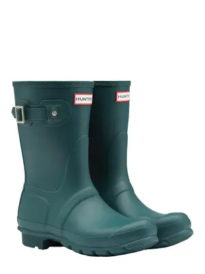 Hunter Hunter Original Short Waterproof Rain Boots Green Jasper