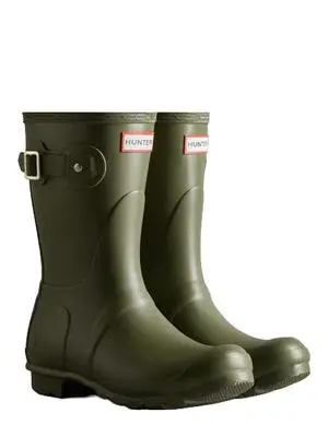 Hunter Hunter Original Short Waterproof Rain Boots Olive Leaf