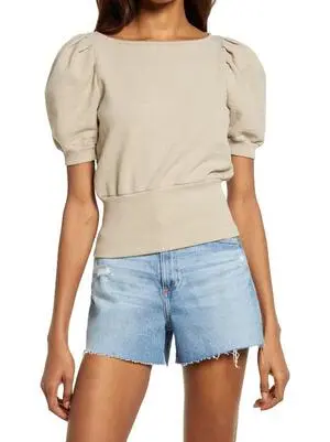 Ag Walker Puff Sleeve Top - Dry Dust