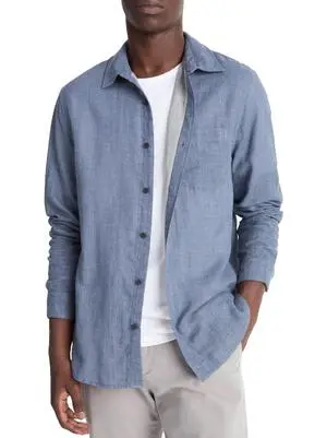 Vince Regular Fit Double Face Button-up Shirt - Chambray