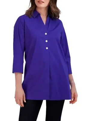 Foxcroft Foxcroft Pamela Stretch Tunic Blue Iris