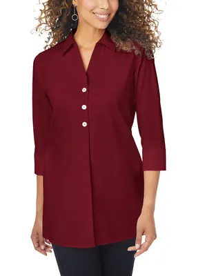 Foxcroft Foxcroft Pamela Stretch Tunic Deep Garnet
