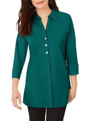 Foxcroft Foxcroft Pamela Stretch Tunic Evergreen