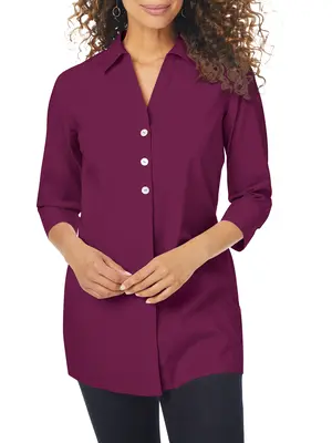 Foxcroft Foxcroft Pamela Stretch Tunic Spiced Plum