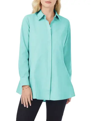 Foxcroft Foxcroft Cici Non-Iron Tunic Blouse Oceanside