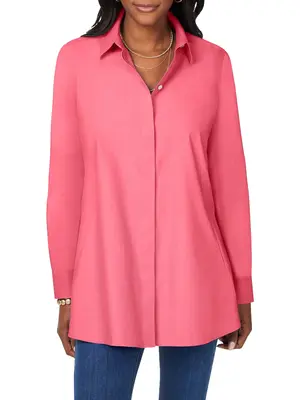 Foxcroft Foxcroft Cici Non-Iron Tunic Blouse Rose Red
