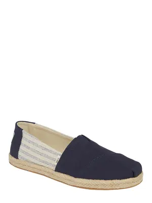 Toms TOMS Alpargata Slip-On Navy Stripe Fabric
