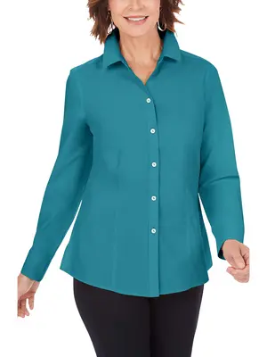 Foxcroft FOXCROFT Dianna Non-Iron Cotton Shirt Alpine