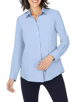 Foxcroft FOXCROFT Dianna Non-Iron Cotton Shirt Blue Freesia