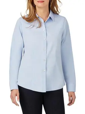 Foxcroft Dianna Non-iron Cotton Shirt - Blue Wave