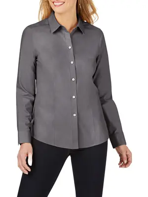 Foxcroft FOXCROFT Dianna Non-Iron Cotton Shirt Charcoal