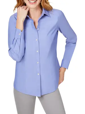 Foxcroft FOXCROFT Dianna Non-Iron Cotton Shirt Iris Bloom