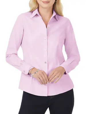 Foxcroft FOXCROFT Dianna Non-Iron Cotton Shirt Lilac Bloom