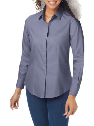 Foxcroft FOXCROFT Dianna Non-Iron Cotton Shirt Midnight Sky