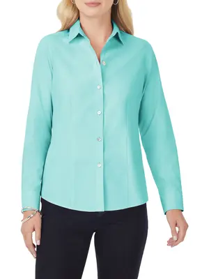 Foxcroft FOXCROFT Dianna Non-Iron Cotton Shirt Oceanside