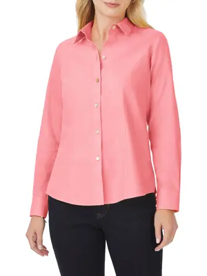 Foxcroft FOXCROFT Dianna Non-Iron Cotton Shirt Pink Peach