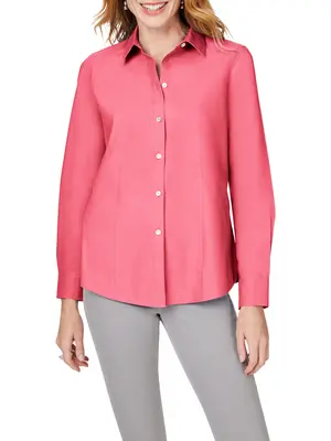 Foxcroft FOXCROFT Dianna Non-Iron Cotton Shirt Rose Red