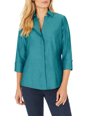 Foxcroft Foxcroft Taylor Fitted Non-iron Shirt Alpine