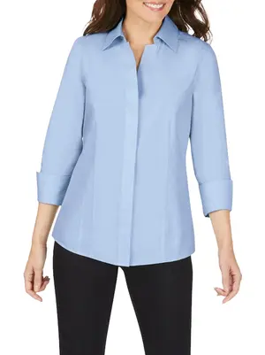 Foxcroft Foxcroft Taylor Fitted Non-iron Shirt Blue Freesia