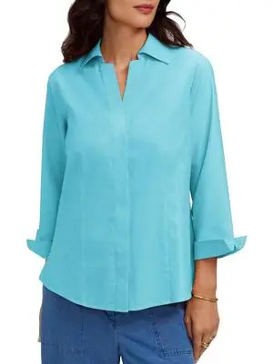 Foxcroft Foxcroft Taylor Fitted Non-iron Shirt Capri Blue