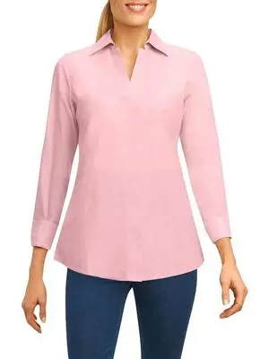 Foxcroft Taylor Fitted Non-iron Shirt - Chambray Pink