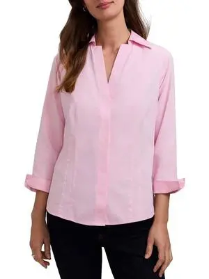 Foxcroft Taylor Fitted Non-iron Shirt - Chambray Pink